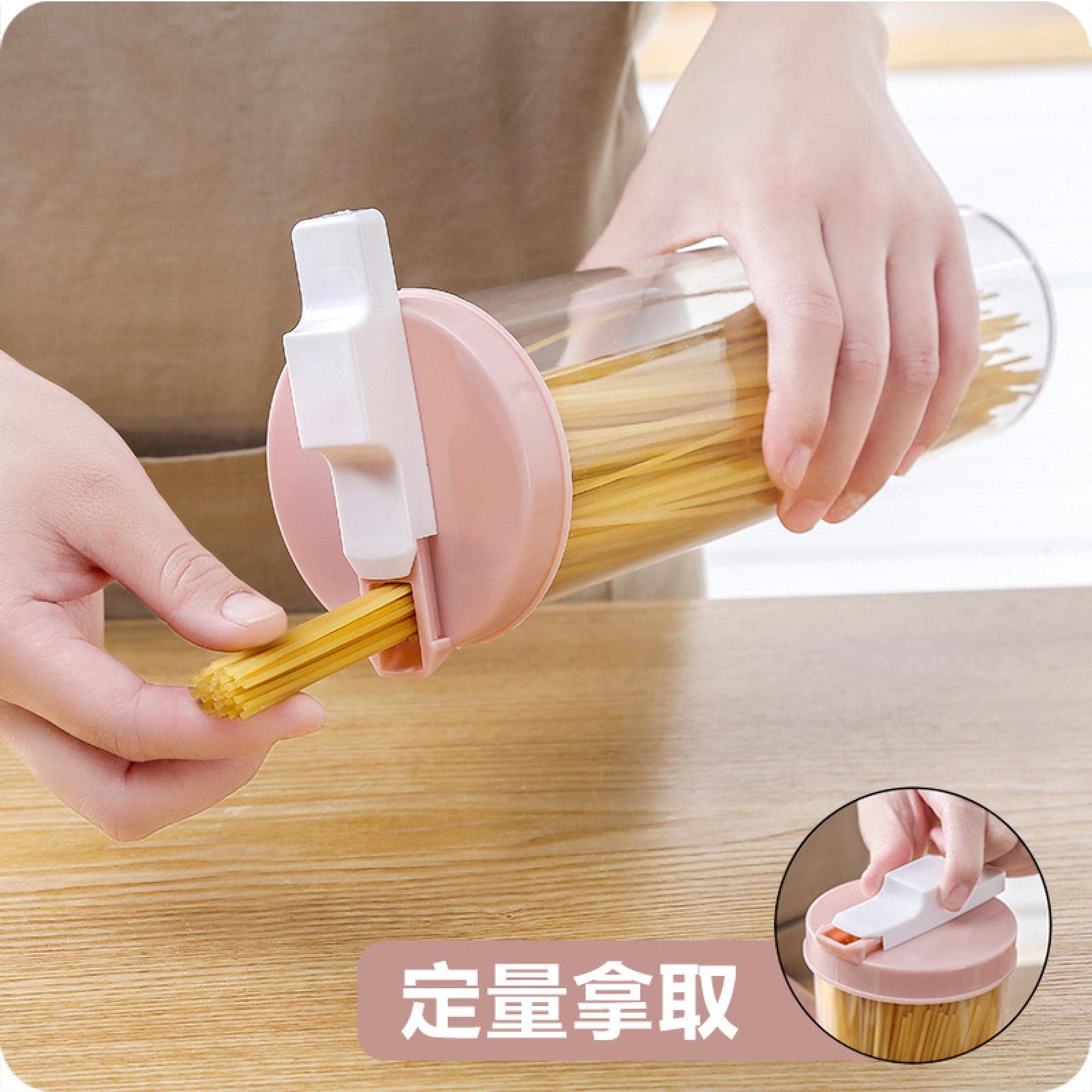 BHCRN Kitchen Storage Box Creative Storage jar Sealed Storage Noodles Kitchen Noodle Storage Box Round Pasta Storage Bucket Blue