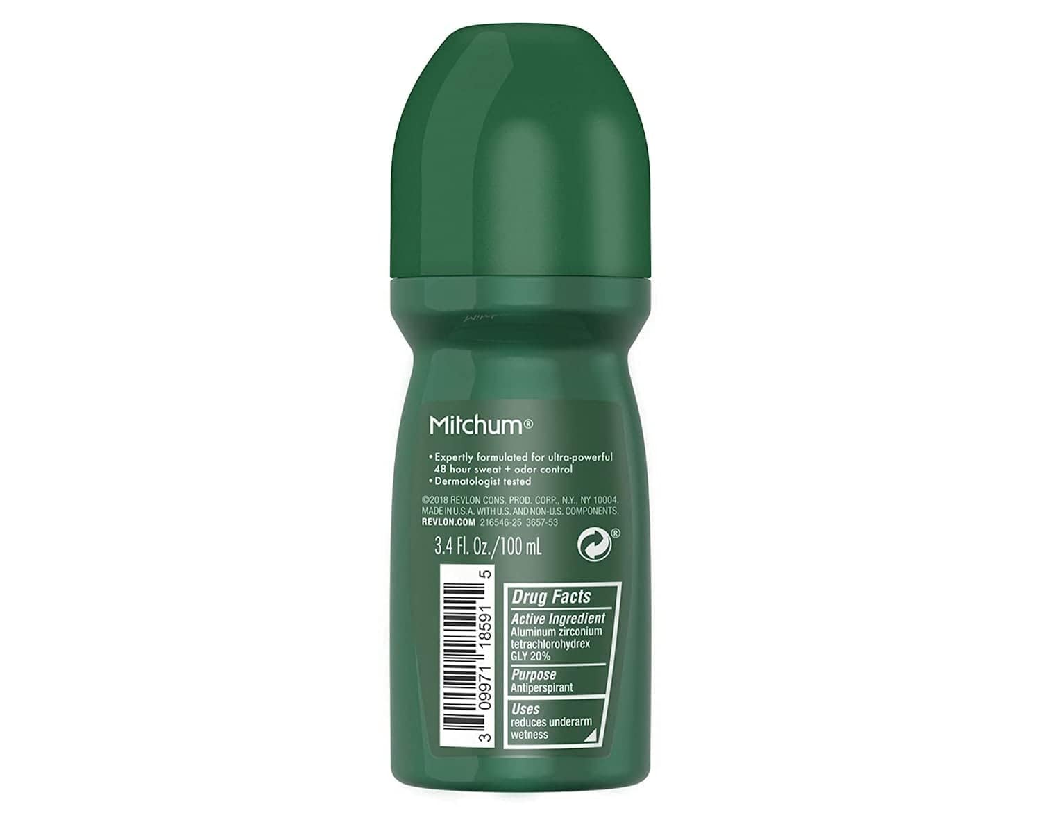Mitchum Invisible Anti-Perspirant & Deodorant Roll-On, Unscented 3.4 oz (Pack of 2)