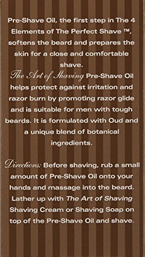The Art of Shaving Pre Shave Beard Oil for Men, Protects Against Irritation and Razor Burn, Clinically Tested for Sensitive Skin, Oud, Woody, 2 Fl Oz