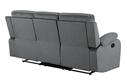 Blackjack Furniture Elton Microfiber Reclining Modern Living Room Loveseat, Sofa, Gray