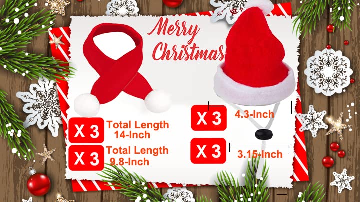Christmas Pet Chicken Hat Scarf Set for Hens, 12 Pieces Santa Hat Cloak with Adjustable Chin Strap Cute Decorative for Duck Hens Rabbit Kitten