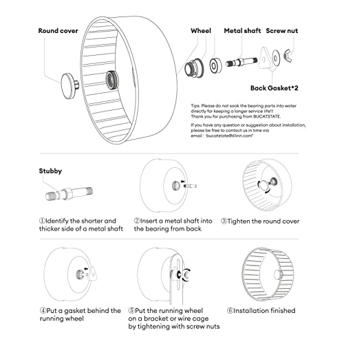 BUCATSTATE Hamster Wheel Silent, 6.7in Hamster Exercise Wheels Basic- Quiet Spinner Hamster Running Wheels for Gerbil Dwarf Syrian Hamster Rat Mice