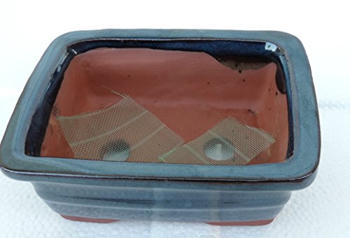 Ceramic Bonsai Pot - Rectangle 6 x 4.5X 2 Color Blue