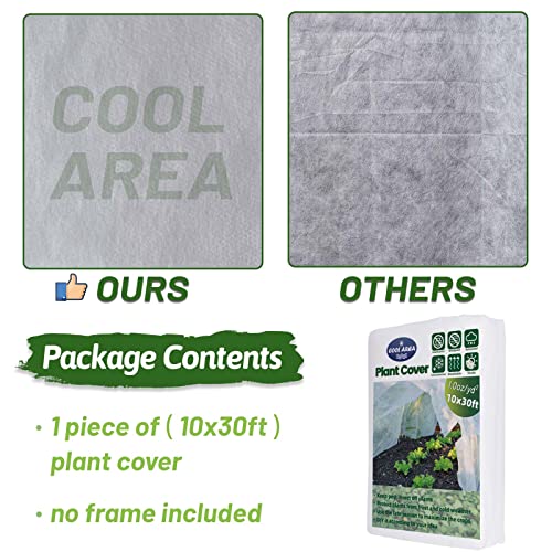 Cool Area Plant Covers Freeze Protection 10x30 ft 1.0oz Resuable Frost Cloth Blanket Floating Row Cover Garden Fabric for Winter Outdoor Vegetables Plants Against Pest Insects