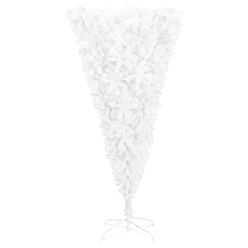 Asomie Upside-Down Artificial Christmas Tree with Stand White 7 ft Home Garden Decor Seasonal Holiday Decorations Christmas Trees Celebrate Standing US Stock Fast Shipment White
