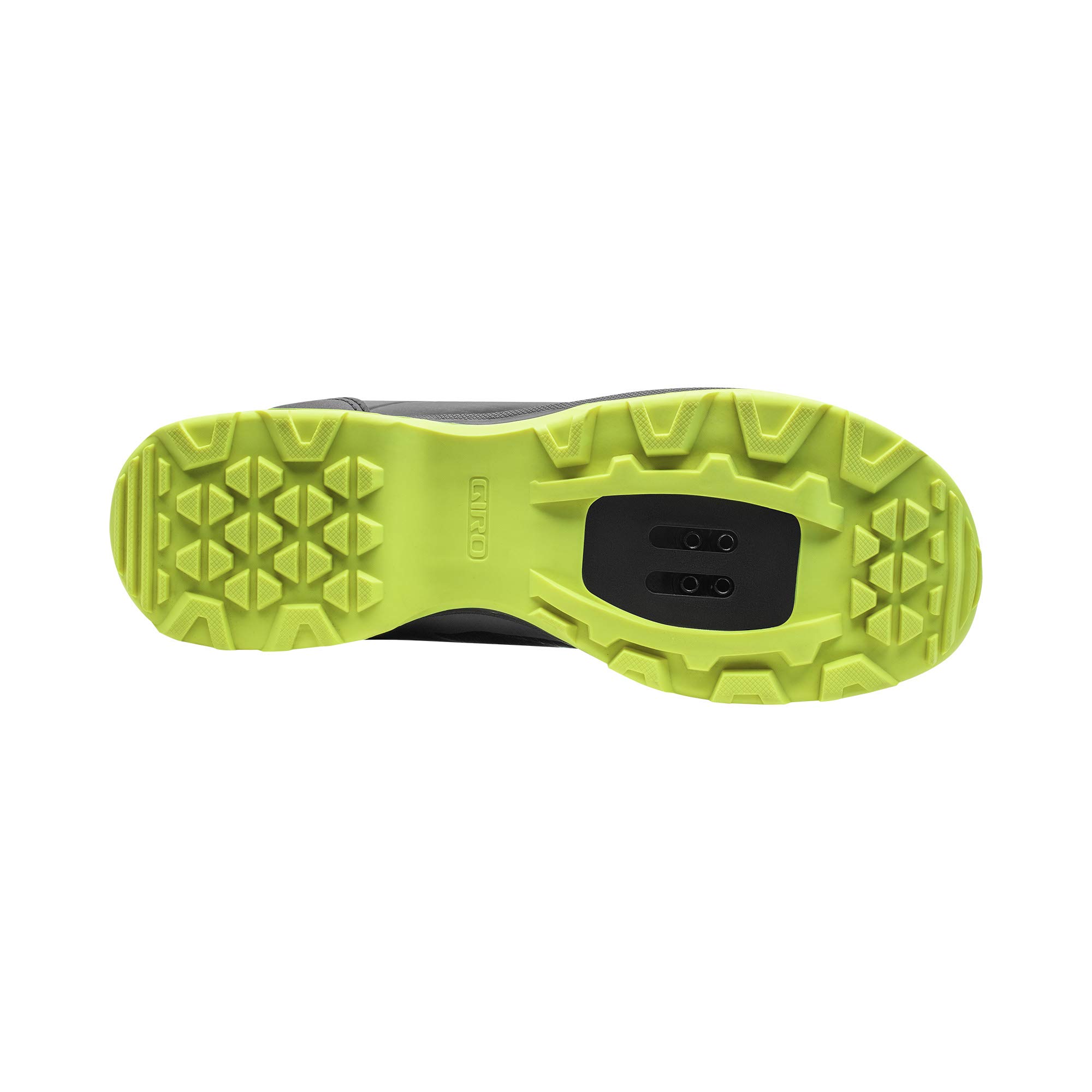 Giro Gauge Men Clipless Mountain Bike Shoes - Dark Shadow/Citrine Green Cover (2020), 45