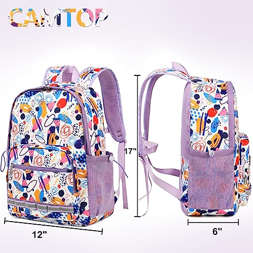 CAMTOP Elementary Backpack for Kids Girls Backpack Middle School Bookbags Causal Daypack Travel (Graffiti Backpack)