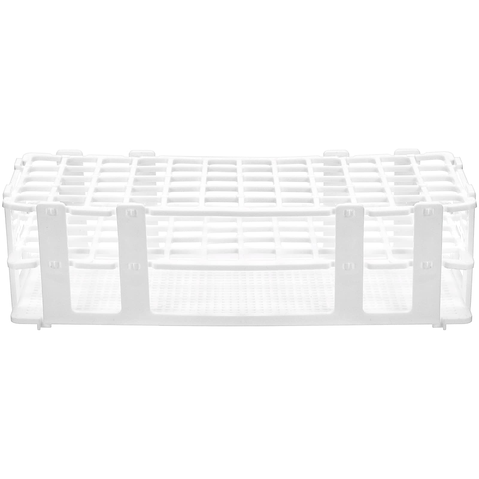 Bekith 8 Pack Plastic Lab Test Tube Rack for 16 mm Tubes, Holds 60, Detachable, White