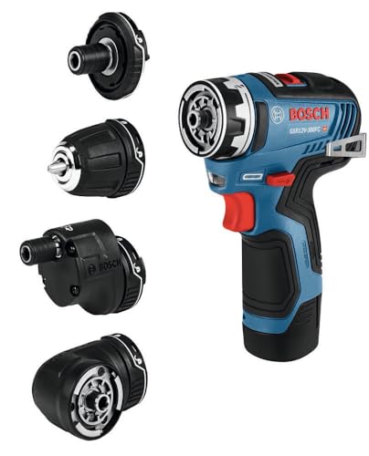 BOSCH GSR12V-300FCB22 12V Max EC Brushless Flexiclick 5-In-1 Drill/Driver System with (2) 2.0 Ah Batteries