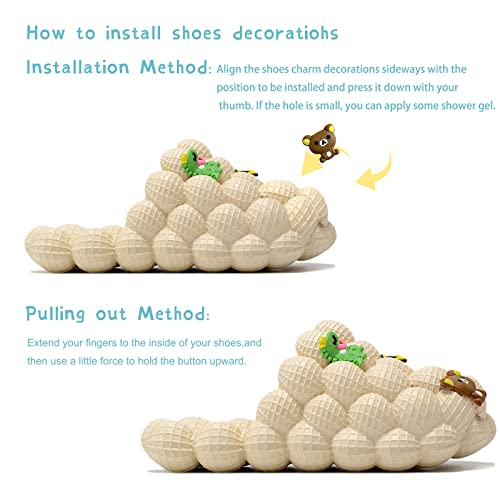 Bubble Slides for Kids, Boys Girls Cloud Slides,Non-Slip Open Toe Breathable Pool Slippers, Comfy Cushioned Thick Sole House Slippers Bedroom Shower Slippers