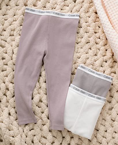 Calvin Klein Unisex Organic Baby Essentials 3 Pack Pants, Purple Dove/Egret/Gull, 18M