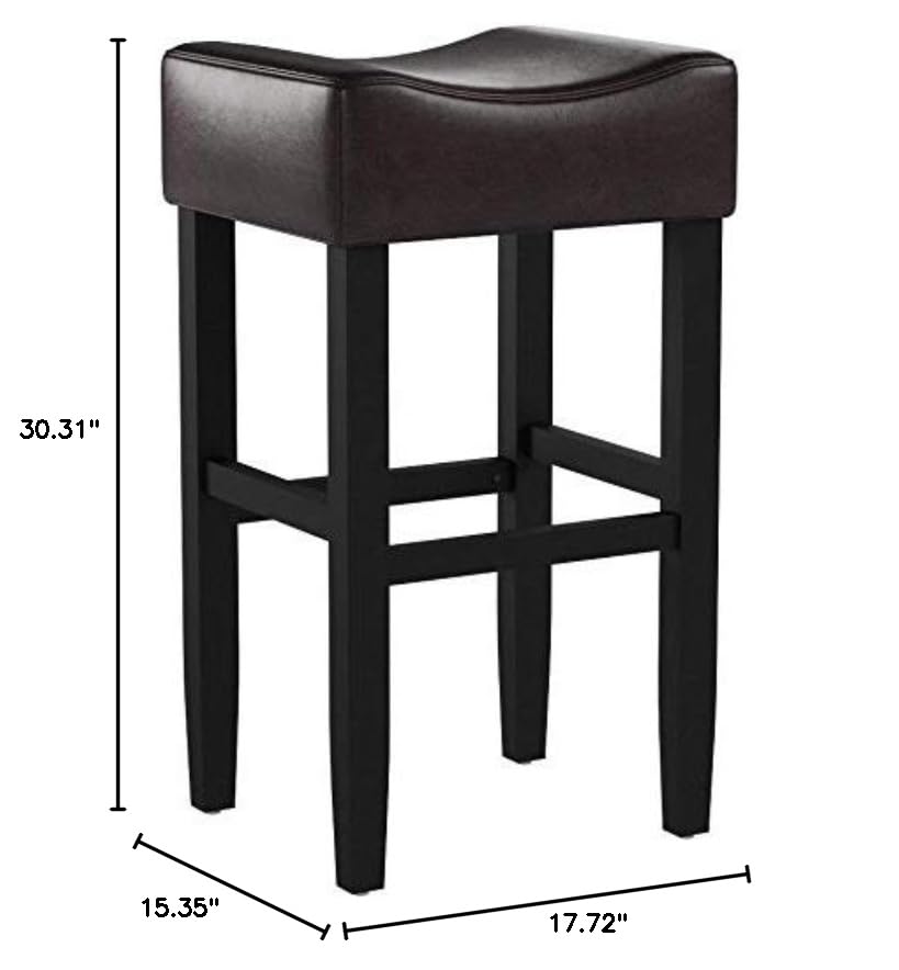 Christopher Knight Home Portman Leather Backless Barstools, 2-Pcs Set, Brown