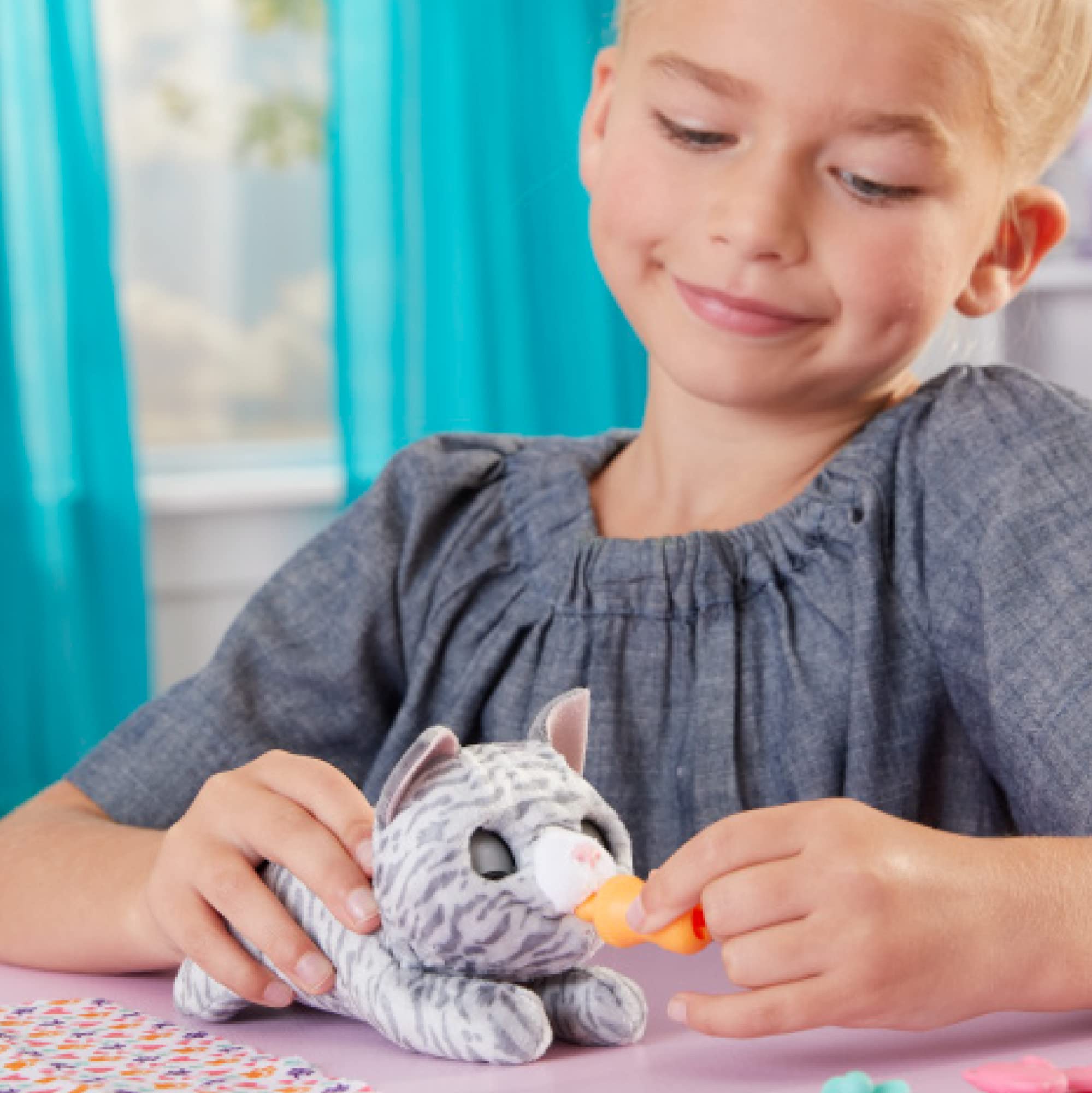 FurReal Newborns Kitty Interactive Animatronic Plush Toy: Electronic Pet with Sound Effects and Closing Eyes, for Kids Ages 4 and up
