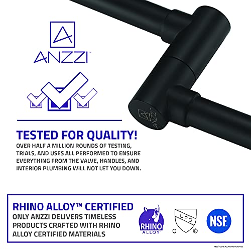 Braccia Series 24" Wall Mounted Pot Filler in Matte Black | 24β Reach Spout Solid Brass Two Handle Dual Shut-Off Valve Double Joint Swing Arm Wall Mount Kitchen Folding Faucet | KF-AZ258BKM
