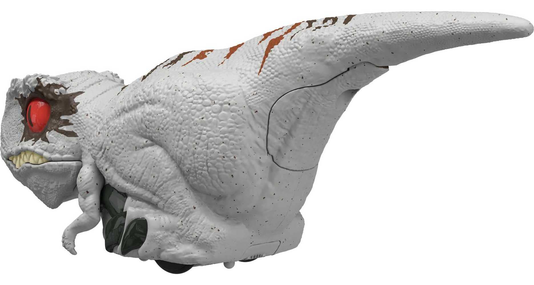 Mattel Jurassic World Dominion Uncaged Dinosaur Toy with Clicker-Controlled Motion & Sound, Click Tracker Atrociraptor Ghost Dino Action Figure
