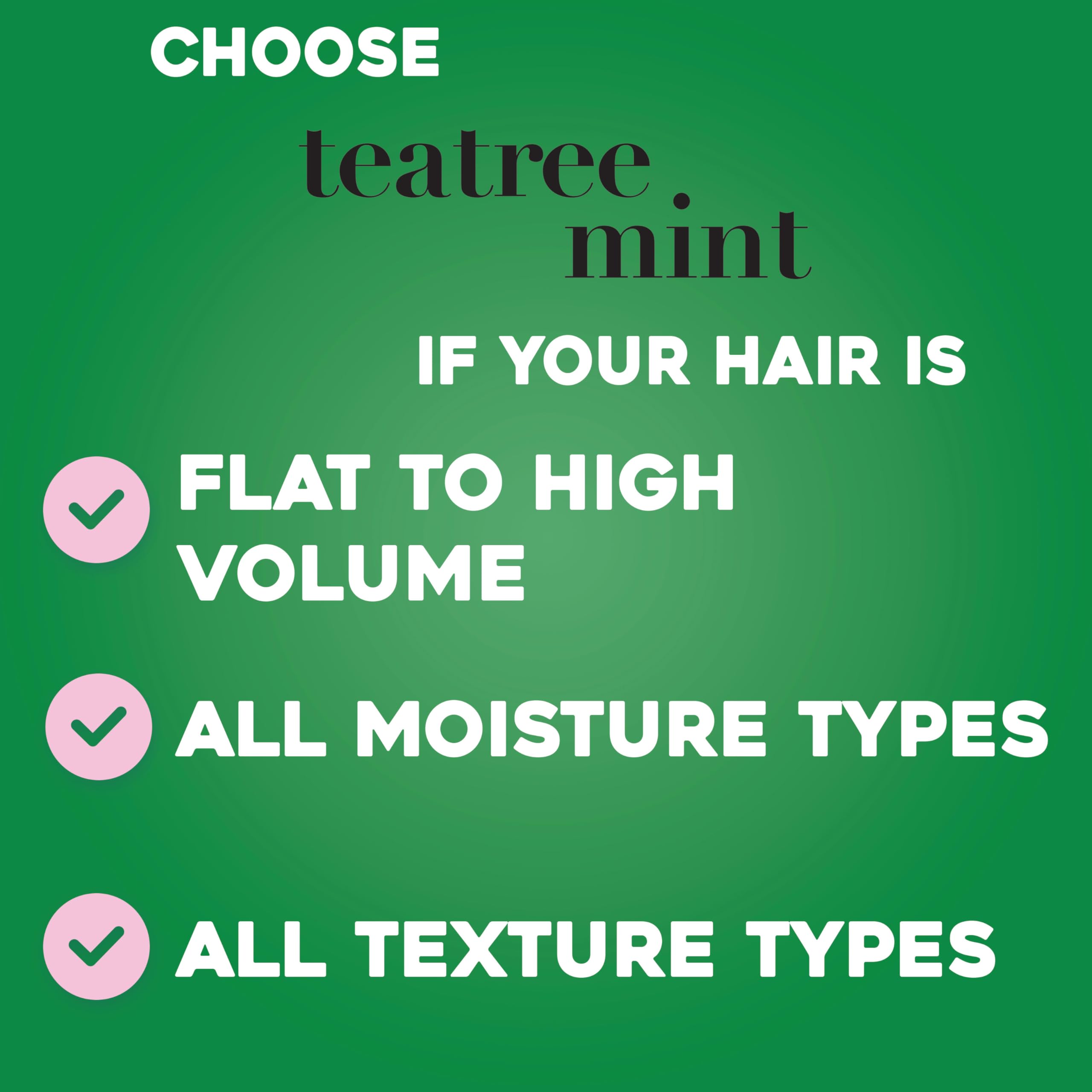 OGX Hydrating + Tea Tree Mint Conditioner, Nourishing & Invigorating Scalp Conditioner with Tea Tree & Peppermint Oil & Milk Proteins, Paraben-Free, Sulfate-Free Surfactants, 25.4 fl oz