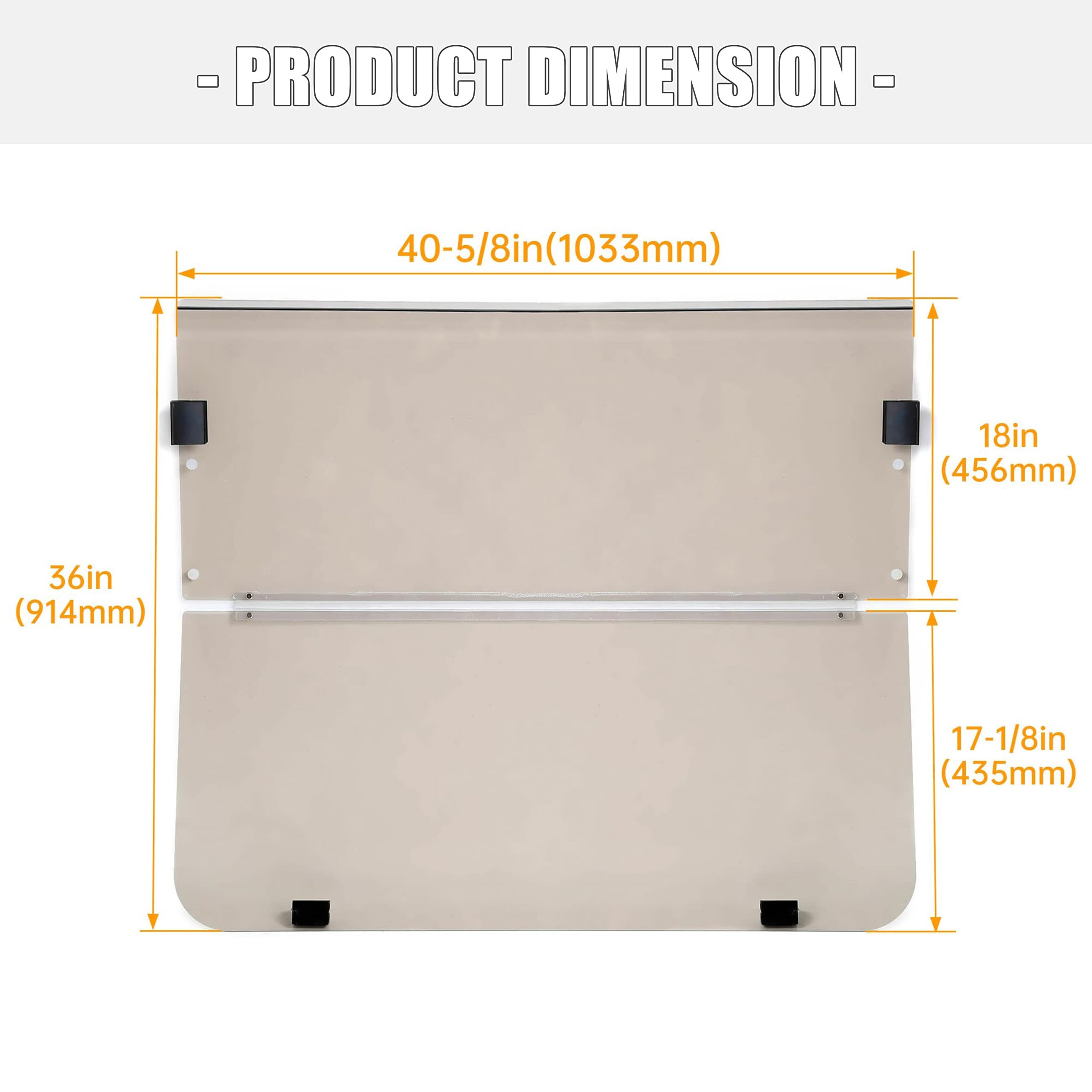 ECOTRIC Tinted/Smoke Windshield Compatible with 1995-2003 Yamaha G14 G16 G19 Gas and Electric Golf Cart Fold Down Windshield