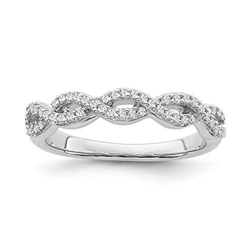 ARAIYA FINE JEWELRY 10K White Gold Diamond Infinity Band Ring (1/5 cttw, I-J Color, I2-I3 Clarity), Size 7