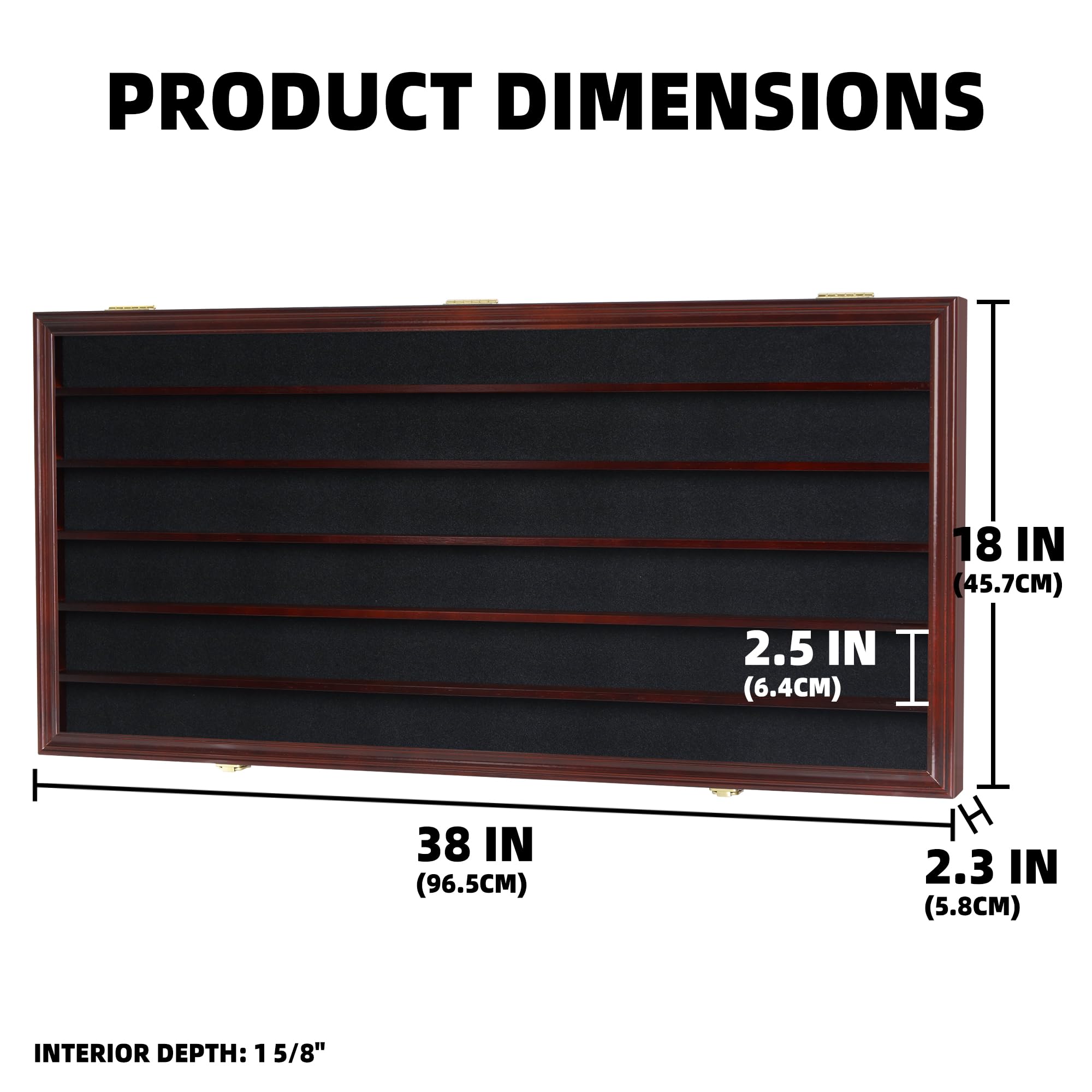 DisplayGifts Toy Minifigures Miniatures Display Case Frame Wall Cabinet Stand 200 Toys Dust Protection Mahogany Finish