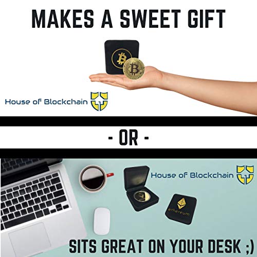 Bitcoin Coin in Luxury Showcase Edition Box: Limited Edition w/Crypto Coin Display Case - Physical Bitcoin - Bitcoin Gifts - Cryptocurrency Coin w/Realistic Details - Desk Home Office Idea