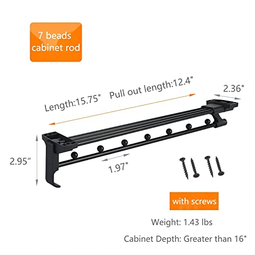BGTLGIO Heavy Duty Extendable Pull Out Closet Rod,Sliding Wardrobe Closet valet Rod,Adjustable Clothing Organizer Holder Extendable Wardrobe Rail Tube Rod (15.75")