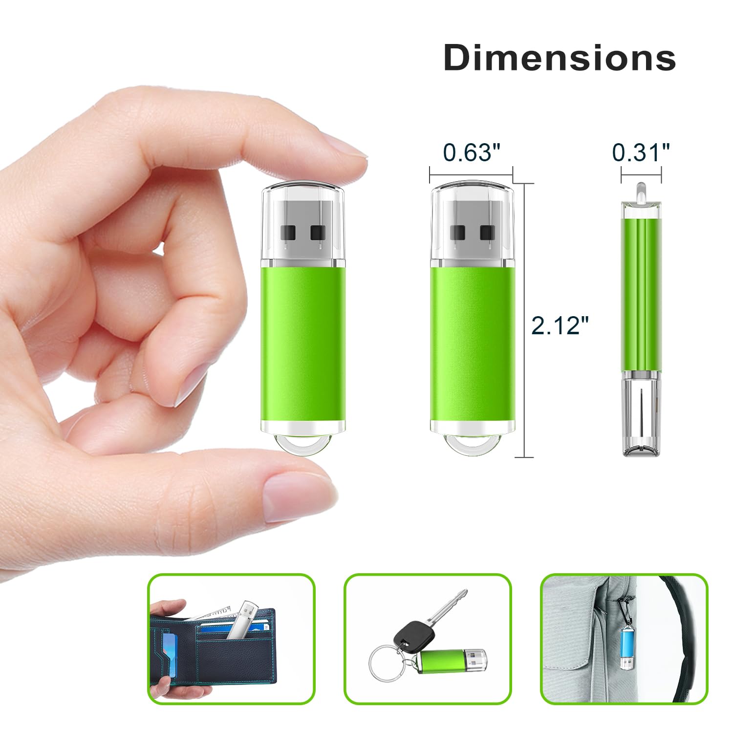 TOPESEL USB Flash Drive 5 Pack 32GB USB 2.0 Flash Drive Memory Stick USB Drive Jump Drive USB Storage Flash Drives Pen Drive Thumb Drives (5 Mixed Colors: Black Blue Green Red Silver)