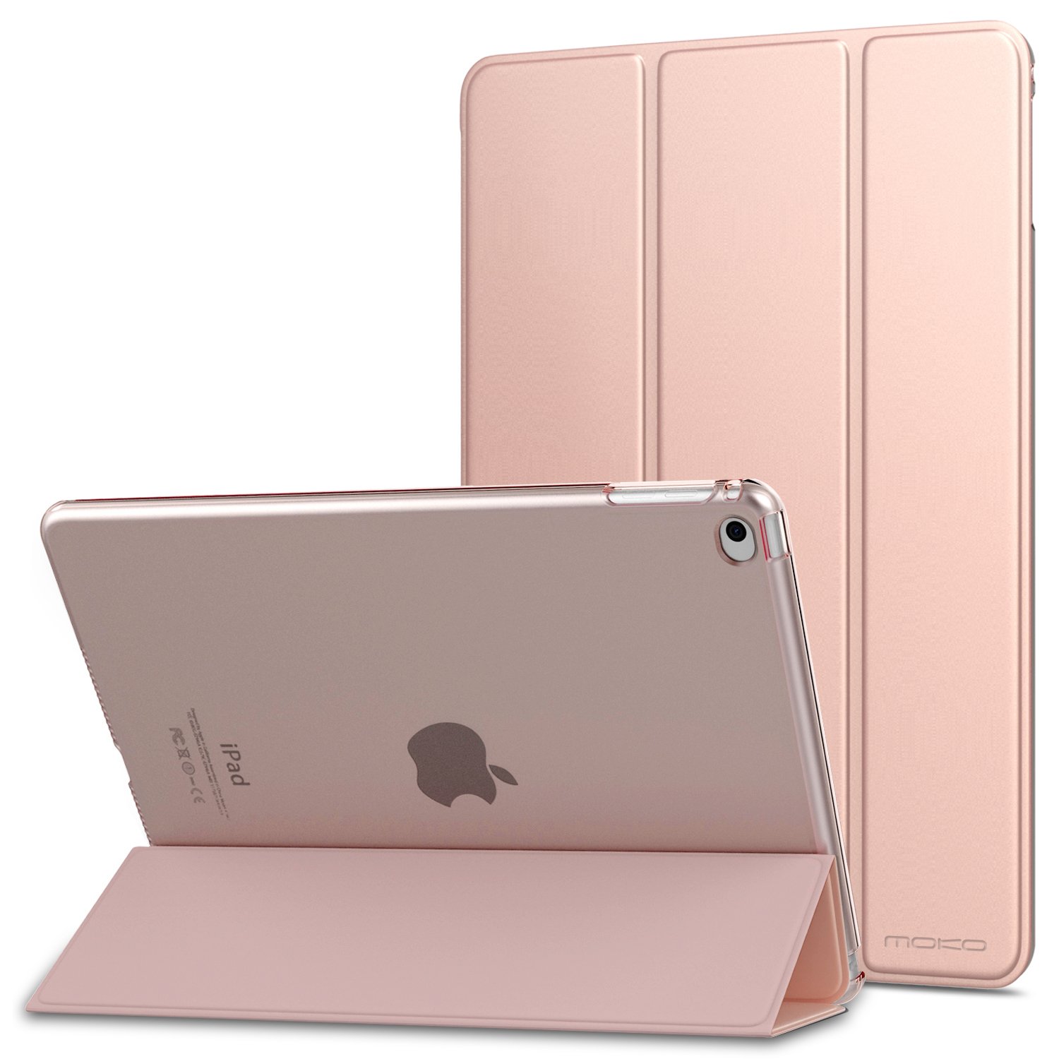 MoKo Case Fit iPad Air 2 - Slim Lightweight Smart Shell Stand Cover with Translucent Frosted Back Protector Fit iPad Air 2 9.7" Tablet, with Auto Wake/Sleep, Rose Gold