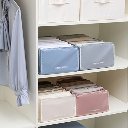 CANFOD 3-Piece Set Wardrobe Clothes Organizer for Drawers, Underwear Drawer Organizer, Closet Organizers and Storage for Folded Clothes (Sock & Underwear set (7S*2+7M*1), Morandi Pink)