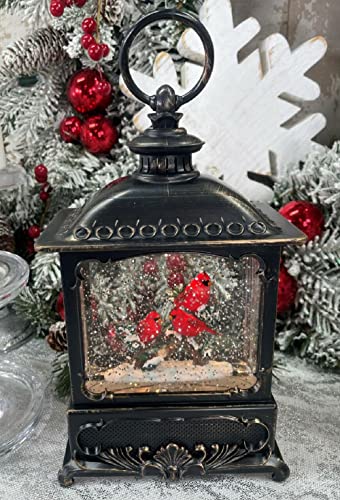 Cardinals Rectangular Snow Lantern