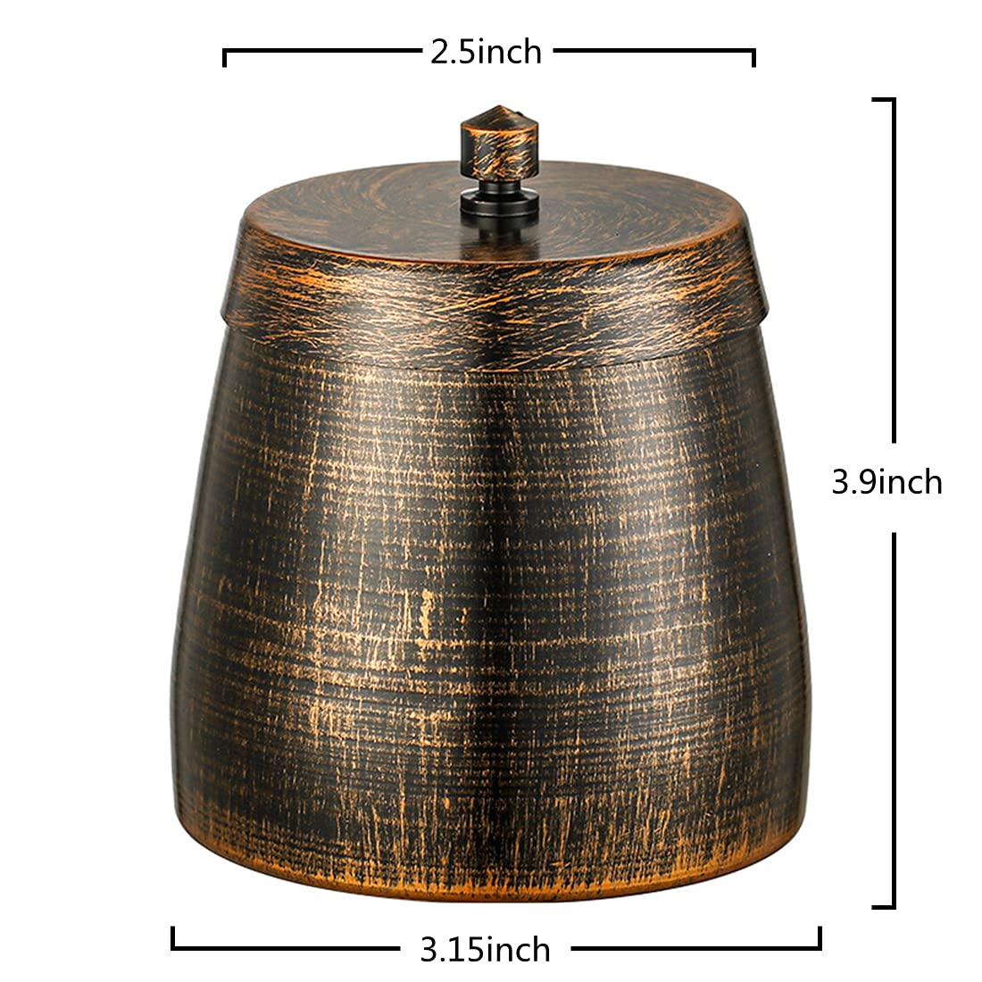 JIMS Outdoor Cigarette Ashtray with Lid, Indoor Stainless Steel Smokeless Ash Tray Windproof Smell Proof Odorless Home Ashtrays for Office Tabletop Garden Balcony Patio ( Retro,Medium), AB-01