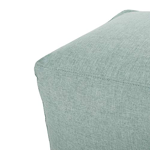 Christopher Knight Home Tattnall Contemporary Two Tone Fabric Cube Pouf, Teal, Beige