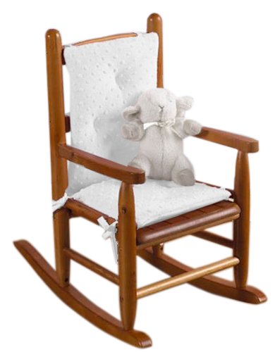 Baby Doll Bedding Heavenly Soft CHILD Rocking Chair Cushion Pad Set, White (Chair is not included with the product)