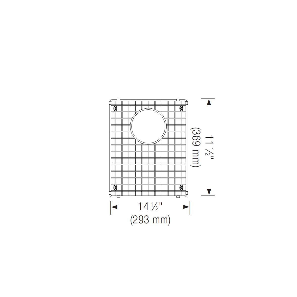 Blanco 223189 Stainless Steel Sink Grid (Precision & Precision 10 1-3/4 Bowl right bowl & Quatrus 518169) Accessory, 15.44" L X 12.44" W X 1.34" D
