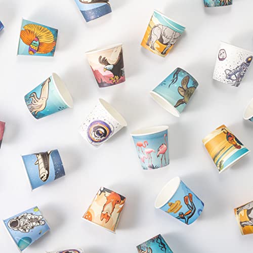 Art Kups [ 2.5 oz - pack of 300 ] Paper Cups - Small Recyclable Bathroom Cups | Disposable Mini Mouthwash Cups | Espresso | Rinse & Gargle Cups for Kids | Party Cups | Doesn't fit into Dixie dispenser