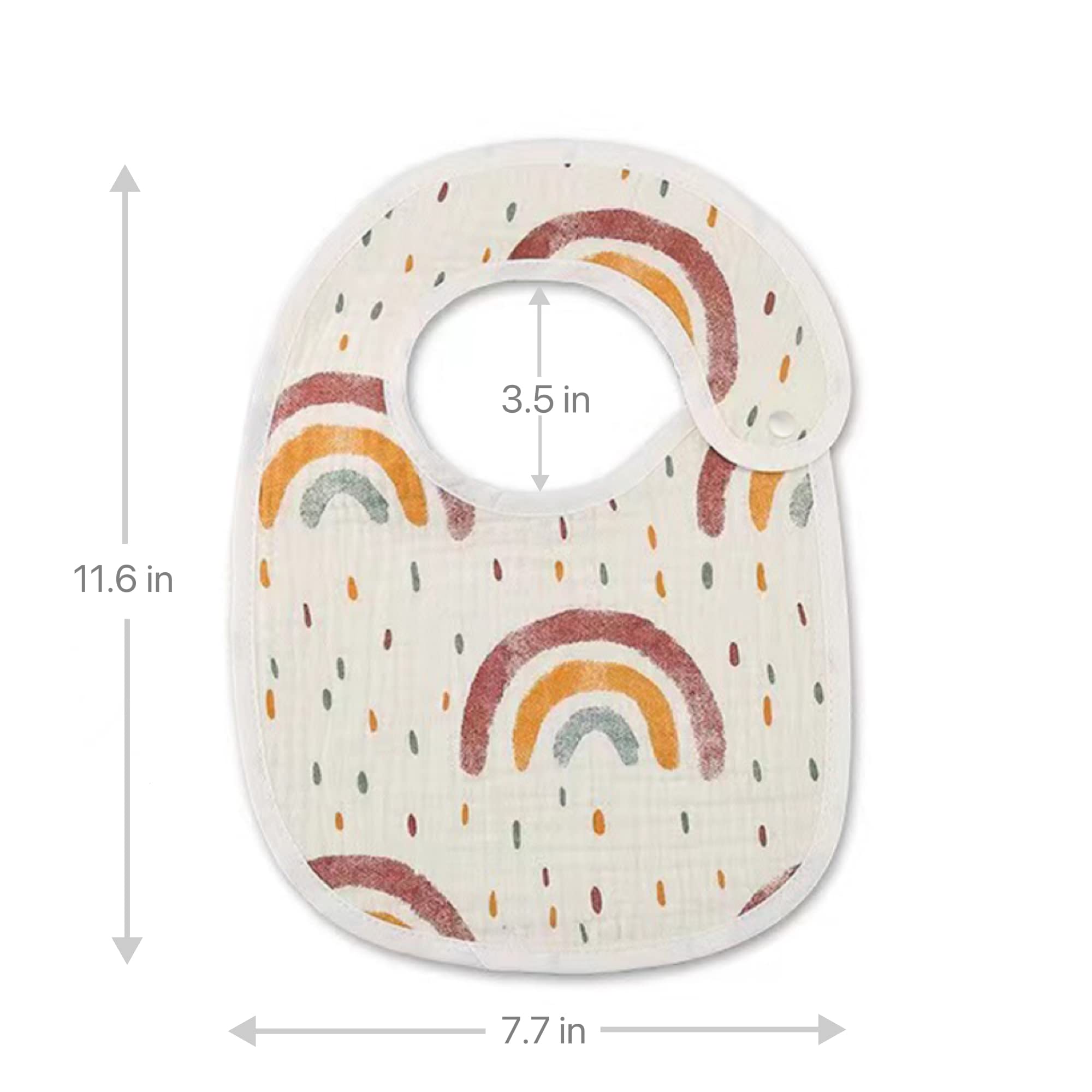 Baby Bibs for Girls, Organic Muslin Baby Drool Dibs, Soft & Lightweight Lap-shoulder Bibs for Teething Feeding with Waterproof Backing, 6 Pack