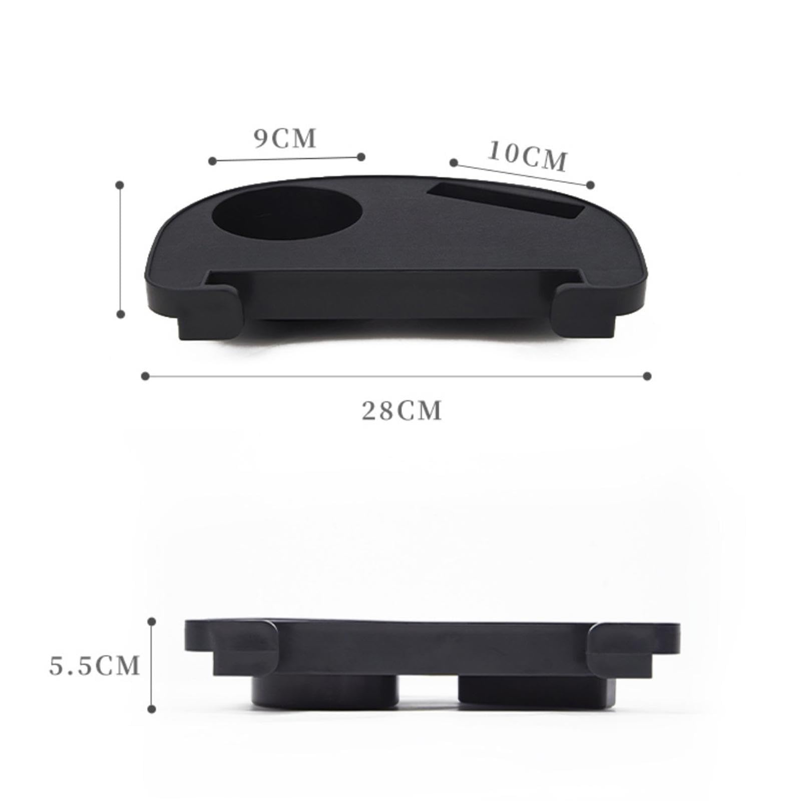 Foldable Reclining Chair Tray, Organizer Snack Tray, Clip on Chair Table Lounge Chair Cup Holder for Fishing Beach Pool Folding Reclining, Black