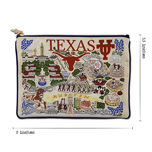 catstudio University of Texas College Zip Pouch | Use as Wallet, Clutch, Handbag or Makeup Bag
