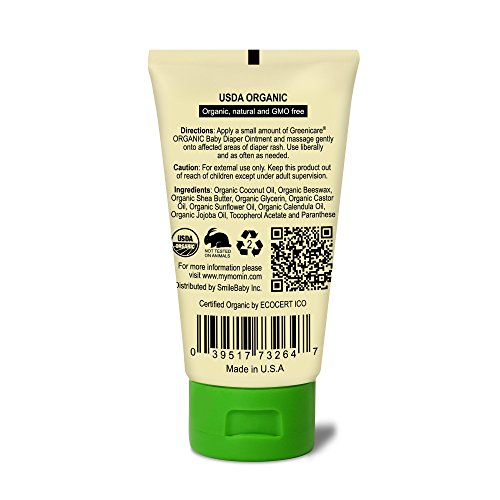 MOMiN USDA Organic Baby Diaper Rash Ointment, All Natural, Fast Relief and Prevention, 2 Fl. Oz