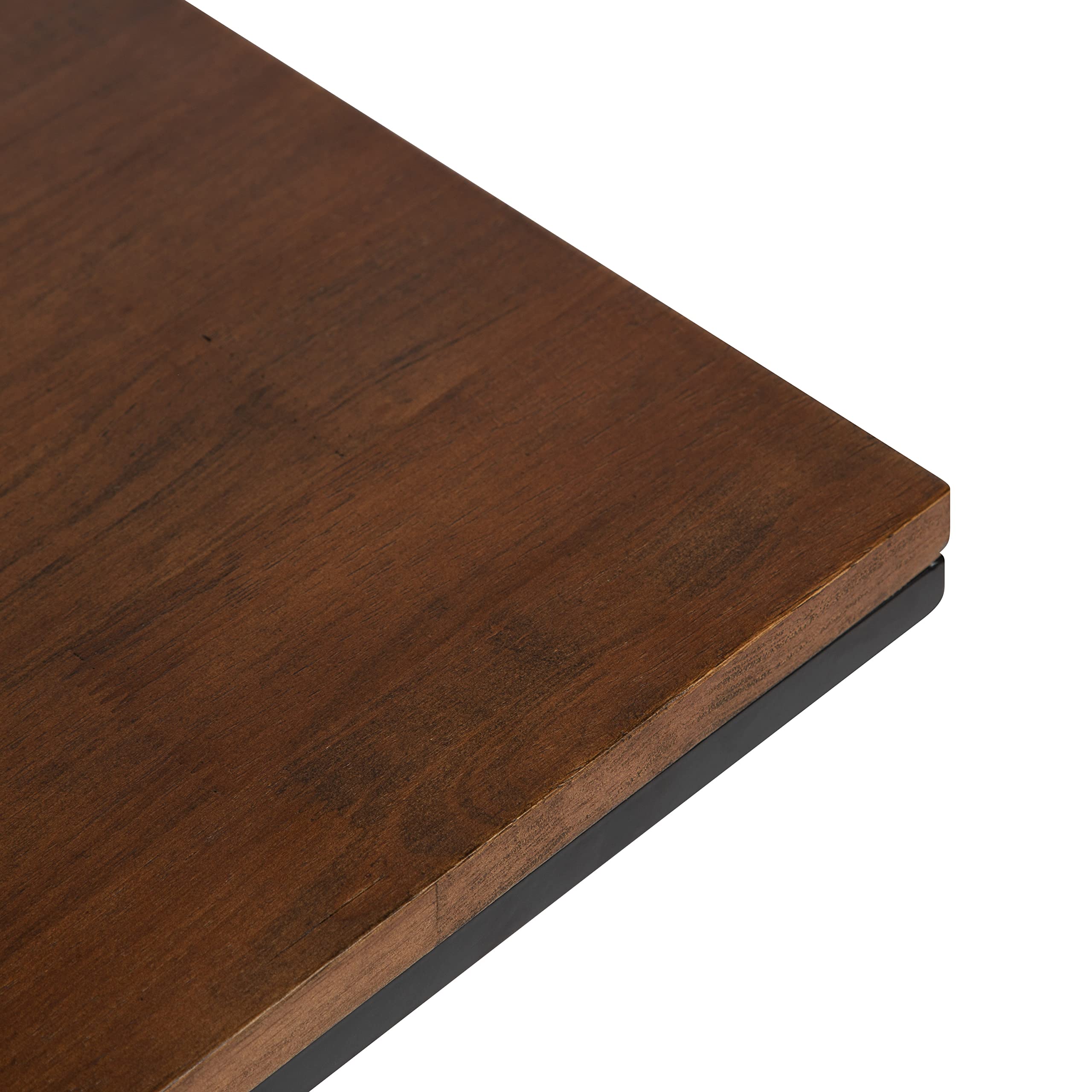 Kate and Laurel Lockridge Modern C-Shape End Decorative Minimalist Accent Table for Storage and Display, 19 x 12 x 27, Walnut Brown and Black