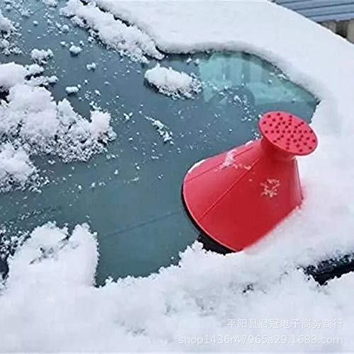 BeRicham 4 Pack Ice Scraper Snow Brush Car Windshield Snow Scraper Magic Funnel Snow Removal Tool Cone-Shaped Windshield Ice Scraper