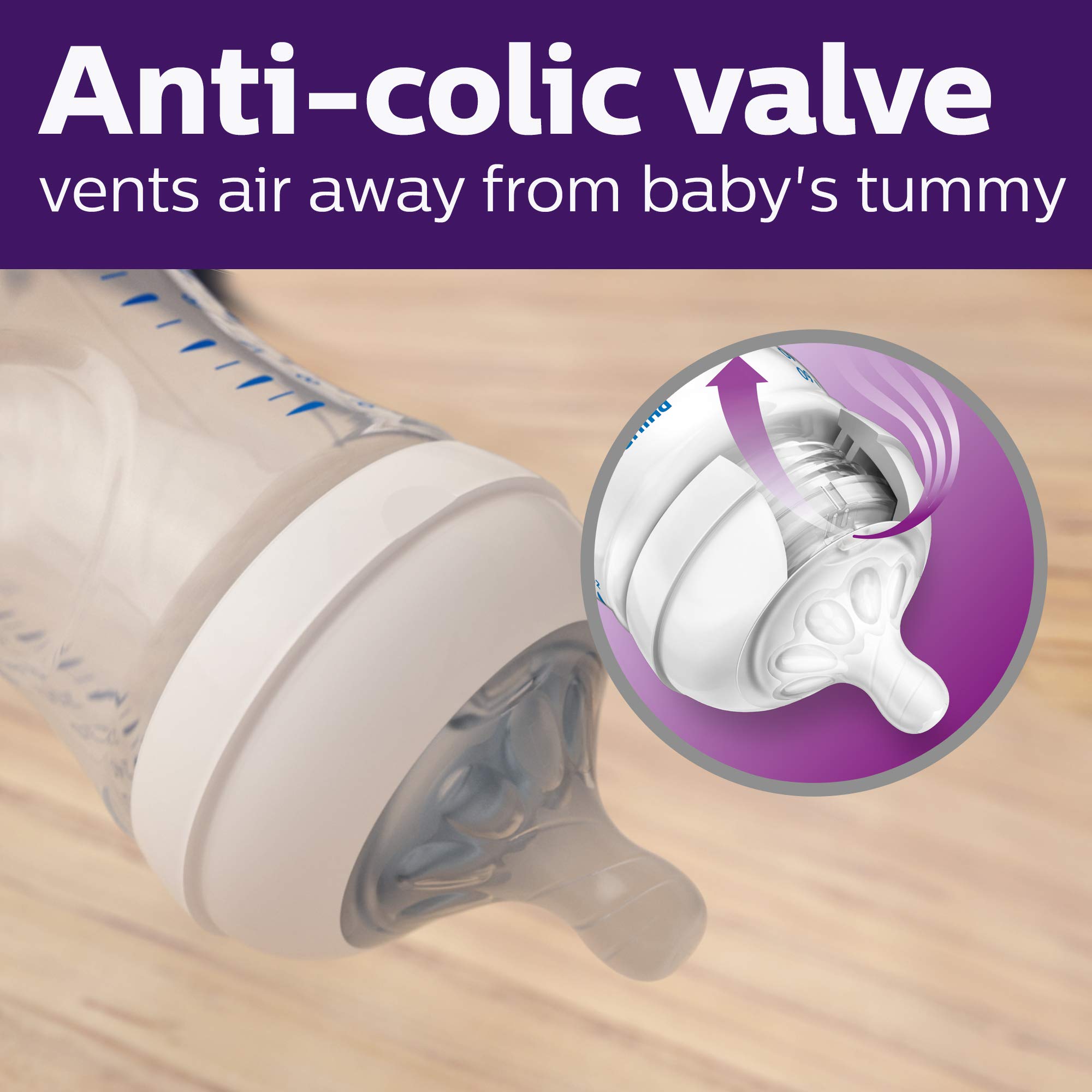 Philips AVENT Natural Glass Baby Bottle, Clear, 4oz, 4pk, SCF701/47