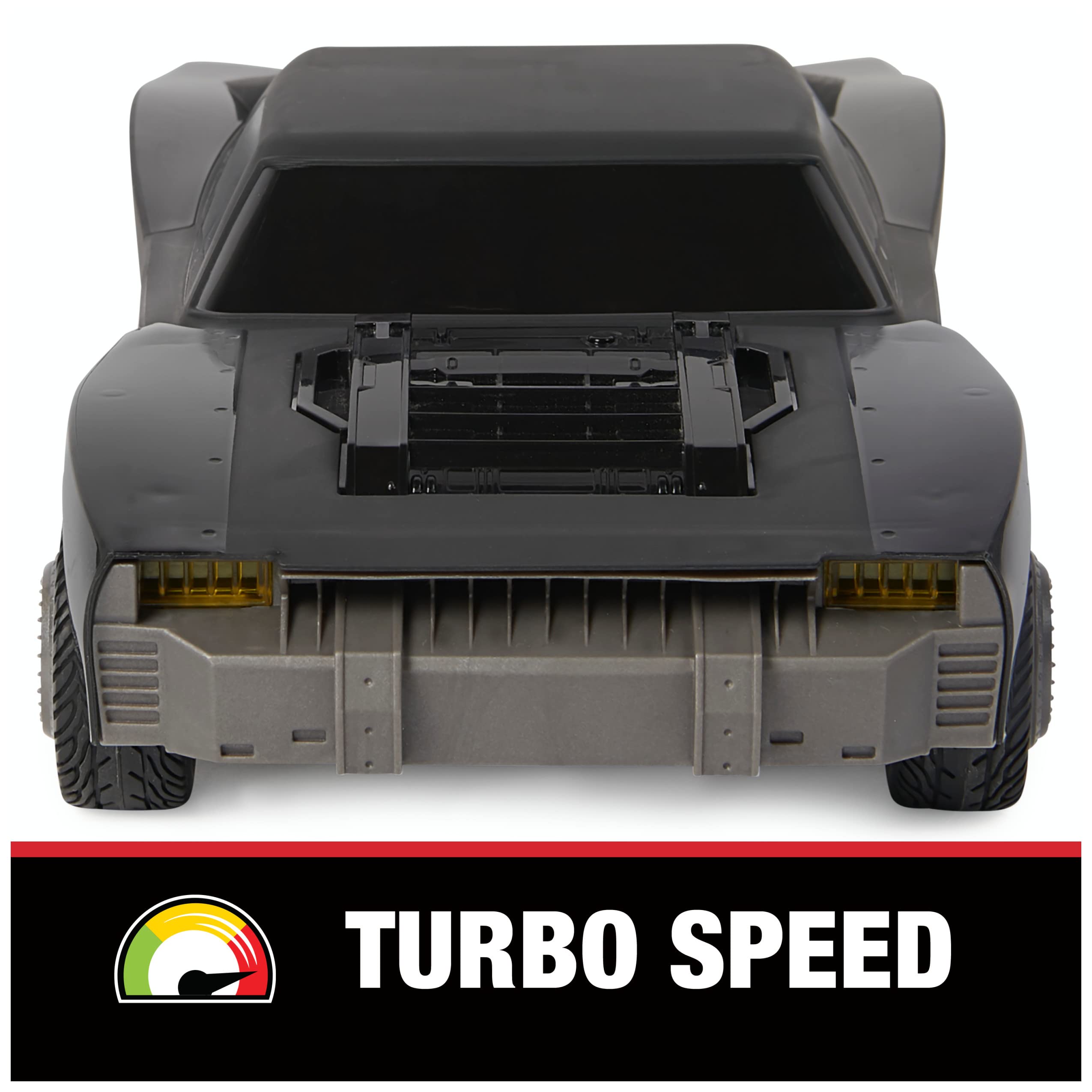 DC Comics, The Batman Turbo Boost Batmobile, Remote Control Car with Official Batman Movie Styling Kids Toys for Boys and Girls Ages 4 and Up