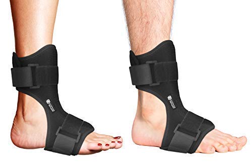 Copper Compression Plantar Fasciitis Night Splint - Drop Foot Orthopedic Brace and Dorsal Planter Fasciitis for Right or Left Foot. Night Splints Support Sleep, Recovery, Tendonitis, Arthritis