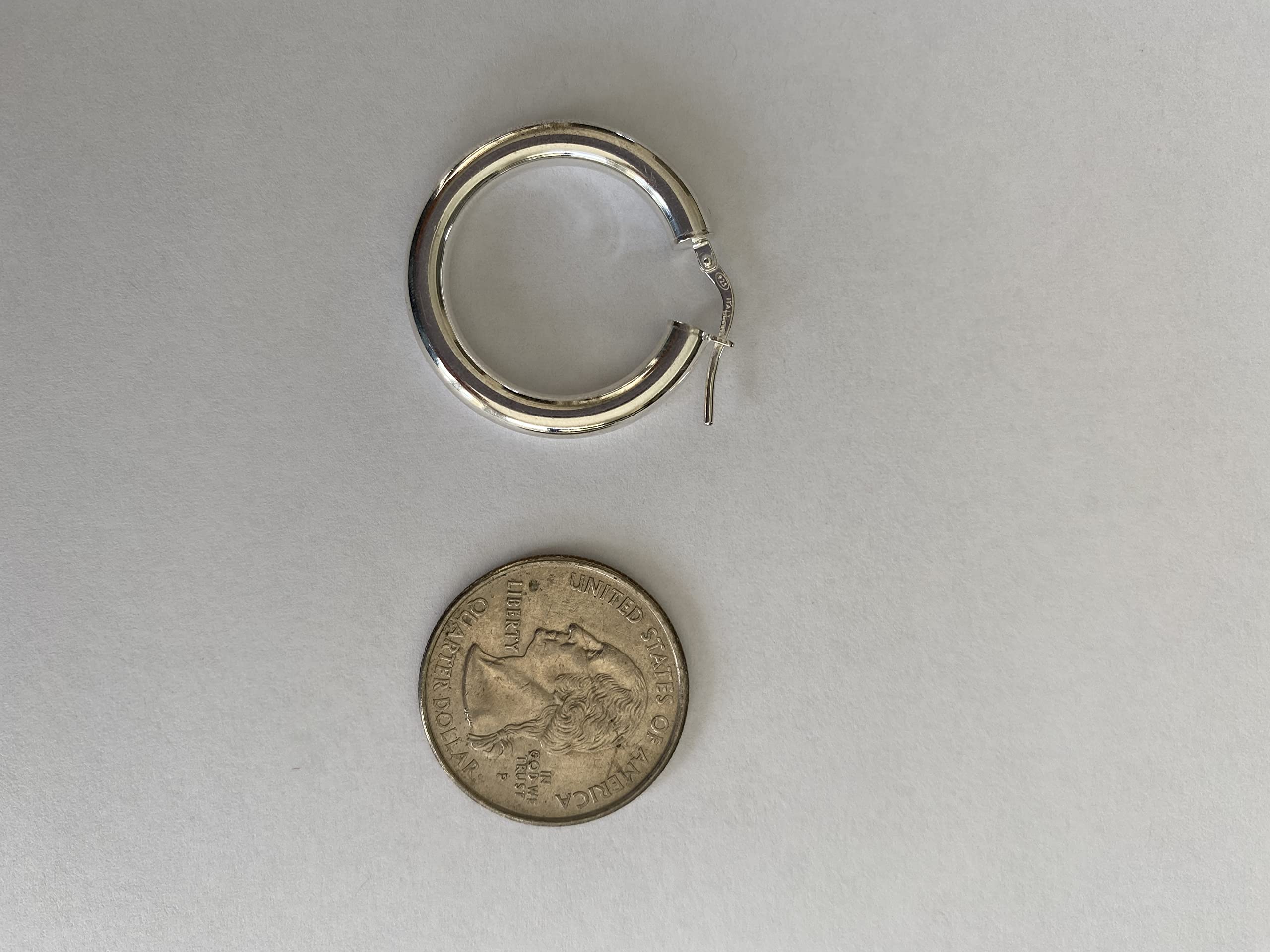 Amoro Italian Sterling Silver Medium Hoop Earrings 25mm x 25mm (approx 1 inch)