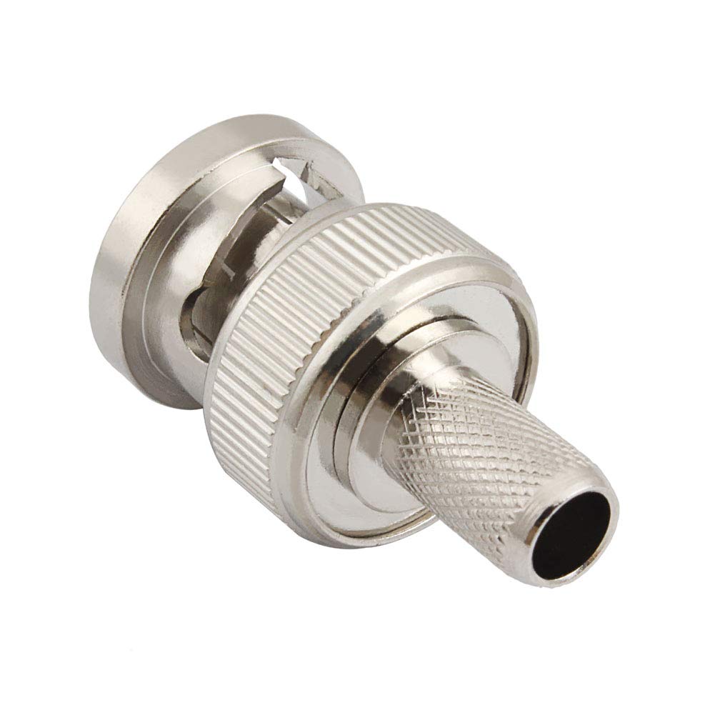 eifagur BNC Male Q9 Plug Crimp for RG8X RG-8X Mini-RG8 LMR240 50 Ohm Coax Cable Straight RF Coaxial Adapter Connector (Pack of 10)