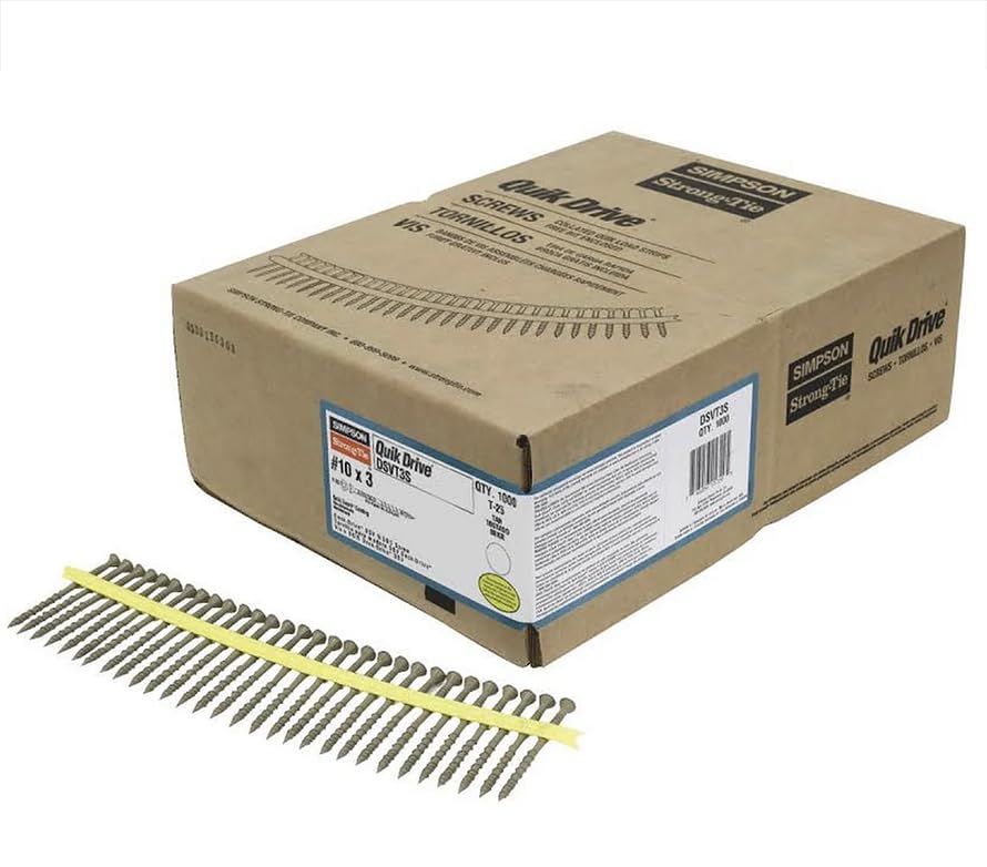 Simpson Strong-Tie DSVT3S Deck-Drive DSV Wood Screw (Collated) — 10 x 3 in. T25 6-Lobe, Tan (1000-Qty)