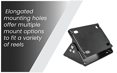 BLUBIRD HRS3812 20 ga. 8.5" x 6" Universal Hose Reel Swivel Mount for Floor, Wall, Ceiling, 140 Degree Rotation, Black Powder Coated, Steel, 4 Slotted Holes