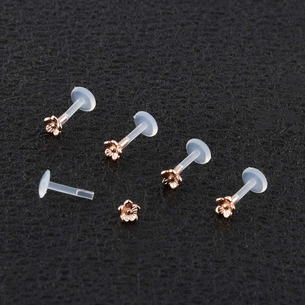 AVYRING 16g Flexible Clear UV Retainers Lip Ring Labret Studs Monroe Mudusa Piercing Jewelry Tragus Helix Conch Cartilage Earrings with CZ Pack 6/8/10mm 20pcs