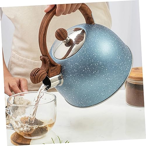Amosfun 1pc Heating Kettle sound pot vocalize teapot honk Whistle Teakettle plastic Kettle European style Whistling Tea Kettle White dot whistle Stainless steel kettle Teakettle for Home
