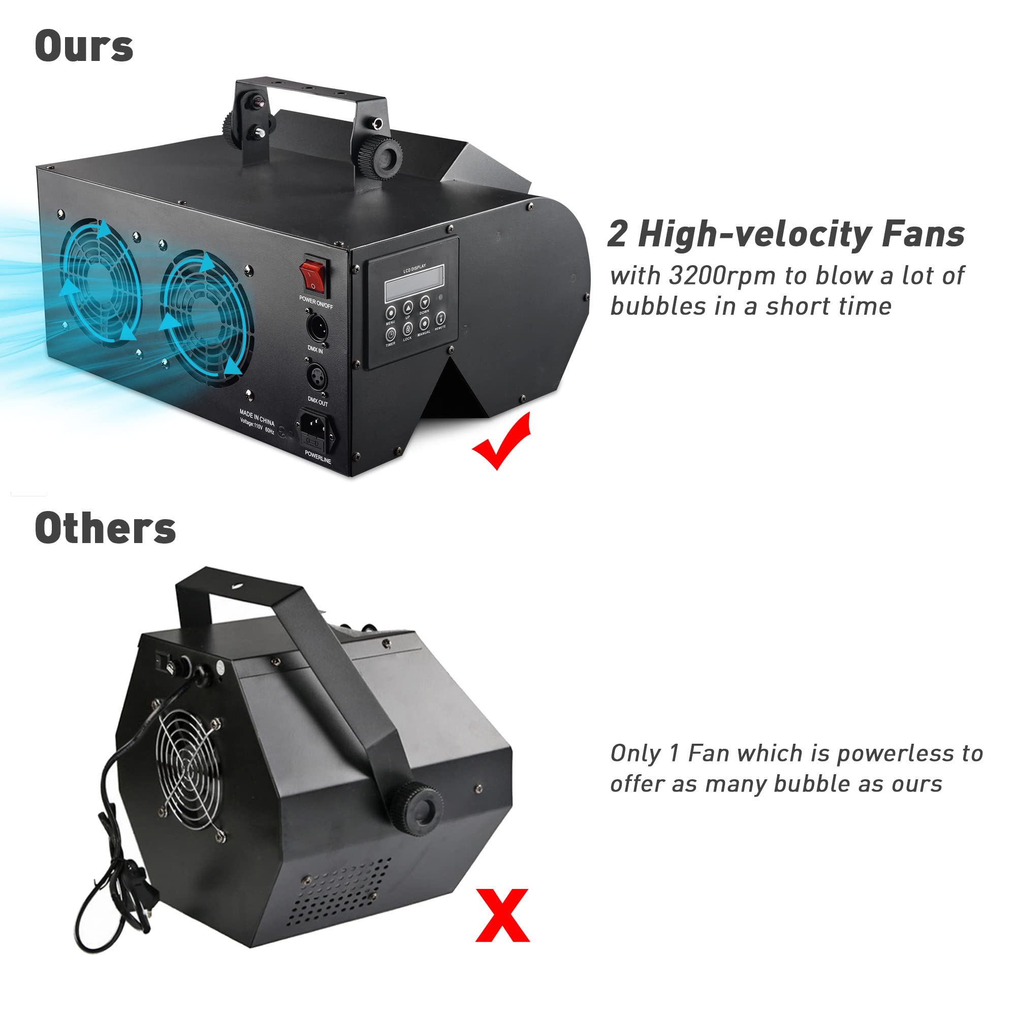 AW 200W Metal Bubble Machine Maker Large Professional Wireless Remote Control with High Output Music Festival Party Stage
